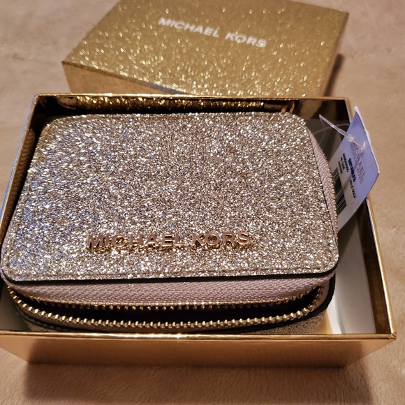 Michael Kors | Accessories | Michael Kors Pill Box Glittering Silver ...